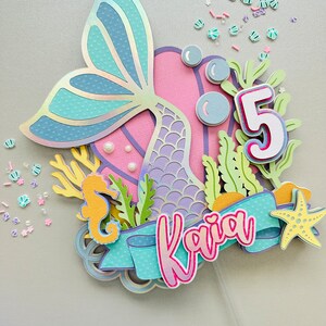 Mermaid Cake Topper Mermaid Birthday Party Mermaid Party Decor Mermaid ...