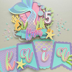 Mermaid Cake Topper Mermaid Birthday Party Mermaid Party Decor Mermaid ...