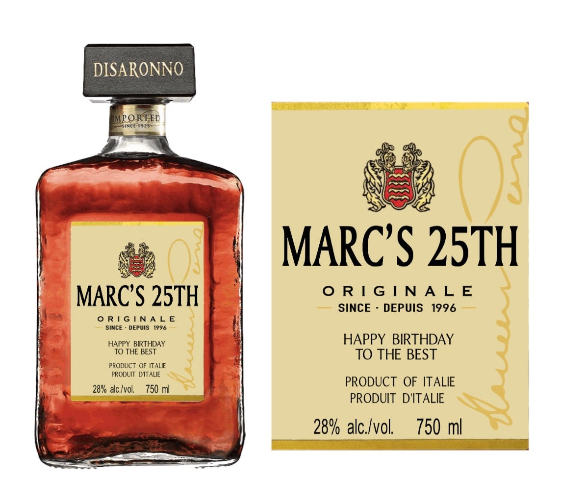 Custom Disaronno Label,whisky Label,custom Label,personalized Label ...