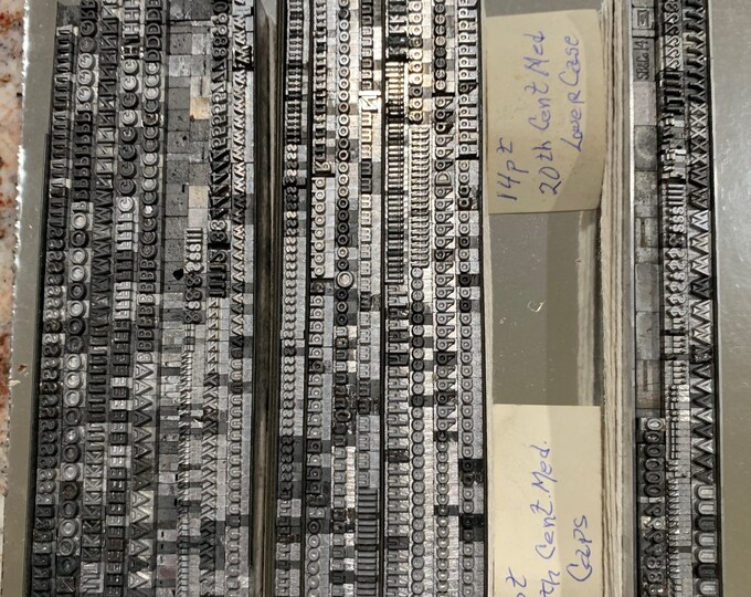 20th Century Medium 14 Point Complete, Monotype for Letterpress ...