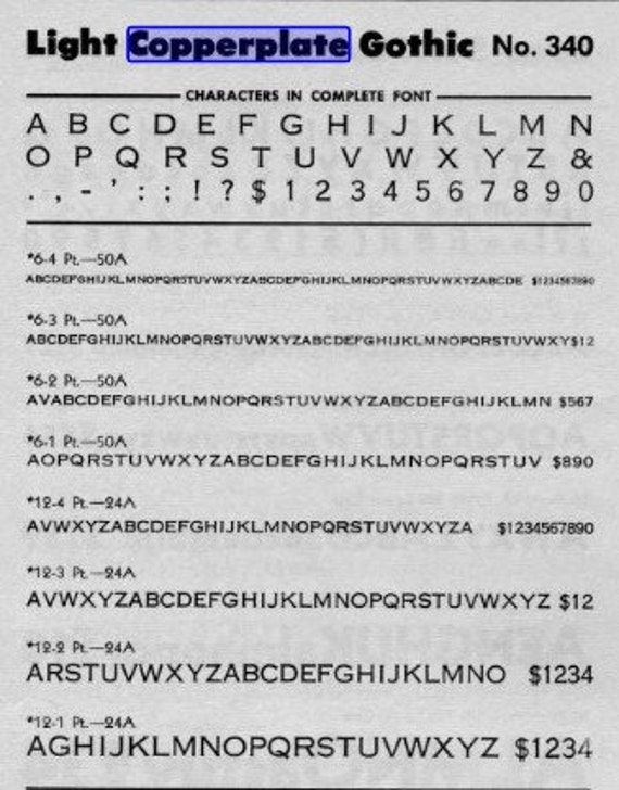 Copperplate Gothic Light Font Free Download