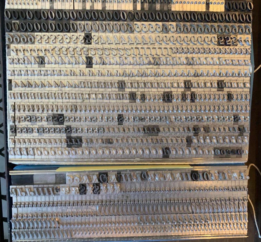 Ronaldson Title Slope 18 Point Complete Font for Letterpress Printing ...