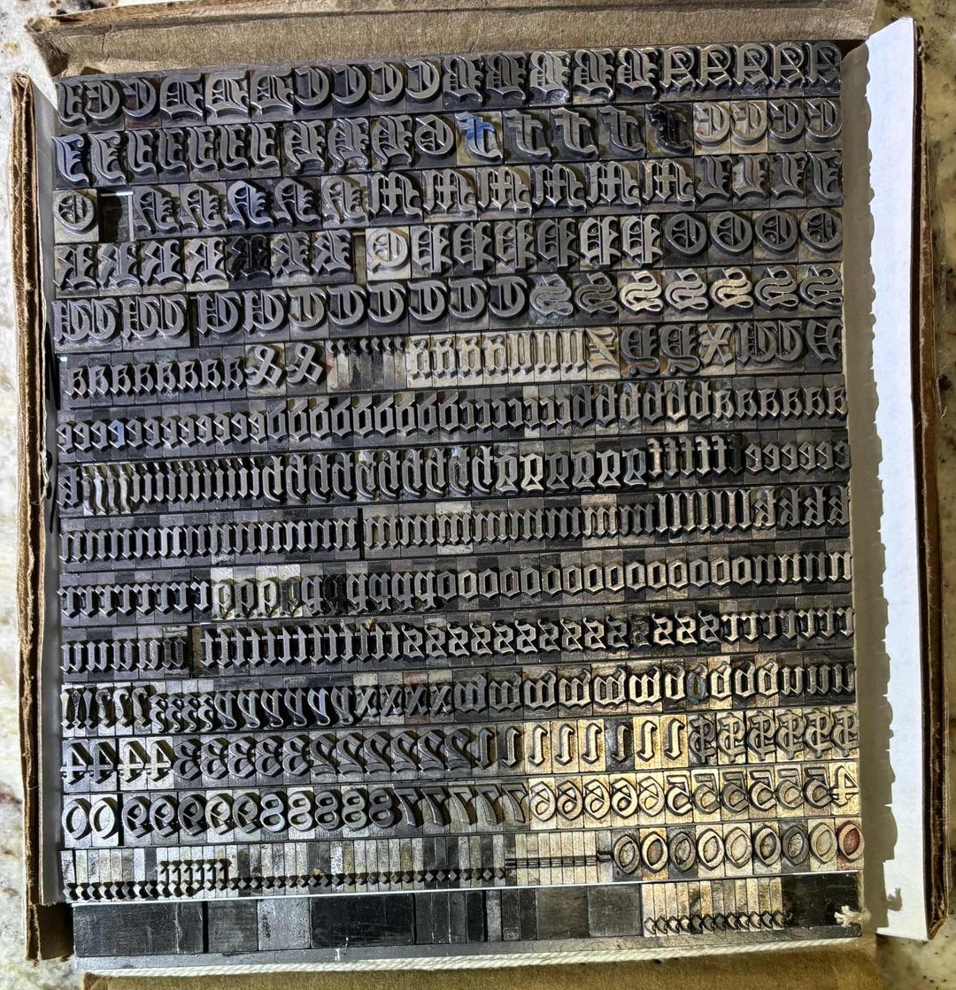 Cloister Black 24 Point Font for Letterpress Printing - Etsy