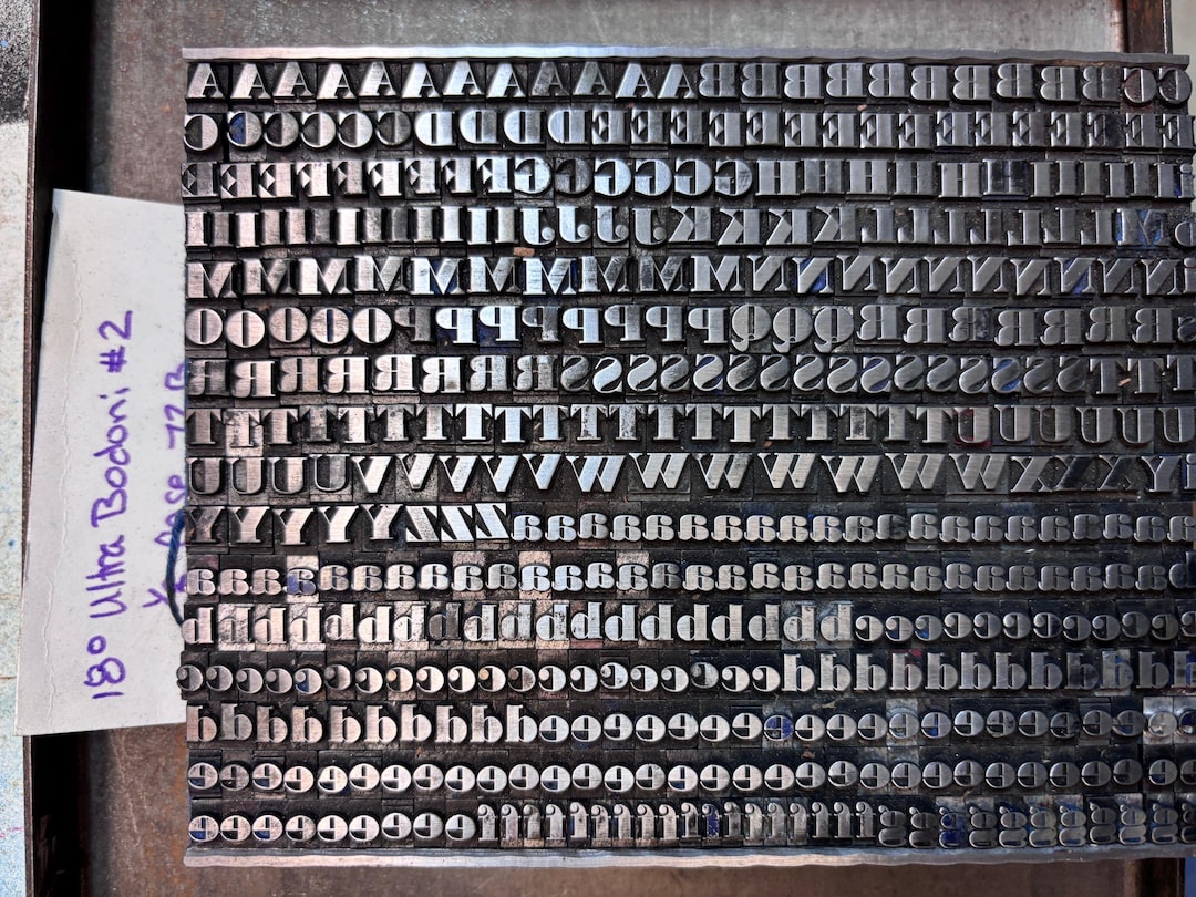 Ultra Bodoni 18 Point Font for Letterpress Printing. - Etsy