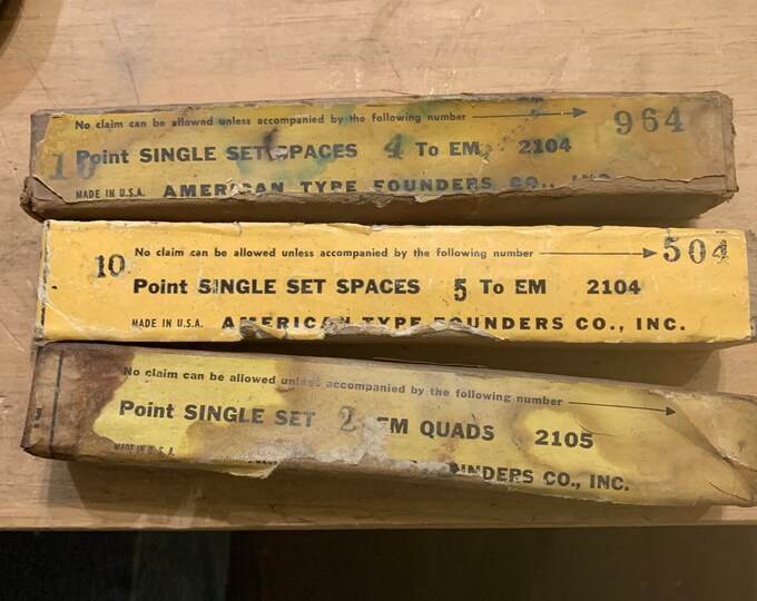 Single Set 10 Point Spacing and 2em Quads , Unused. for Letterpress ...