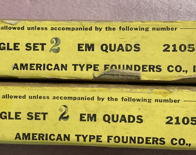 10 Point 2EM Quads, New, Two Packages, Cast by ATF. for Letterpress ...