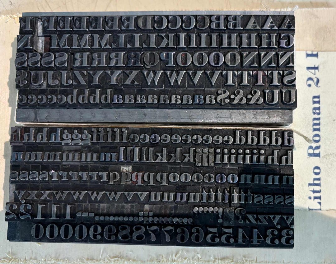 Litho Roman 24 Point Small Font for Letterpress Printing. - Etsy