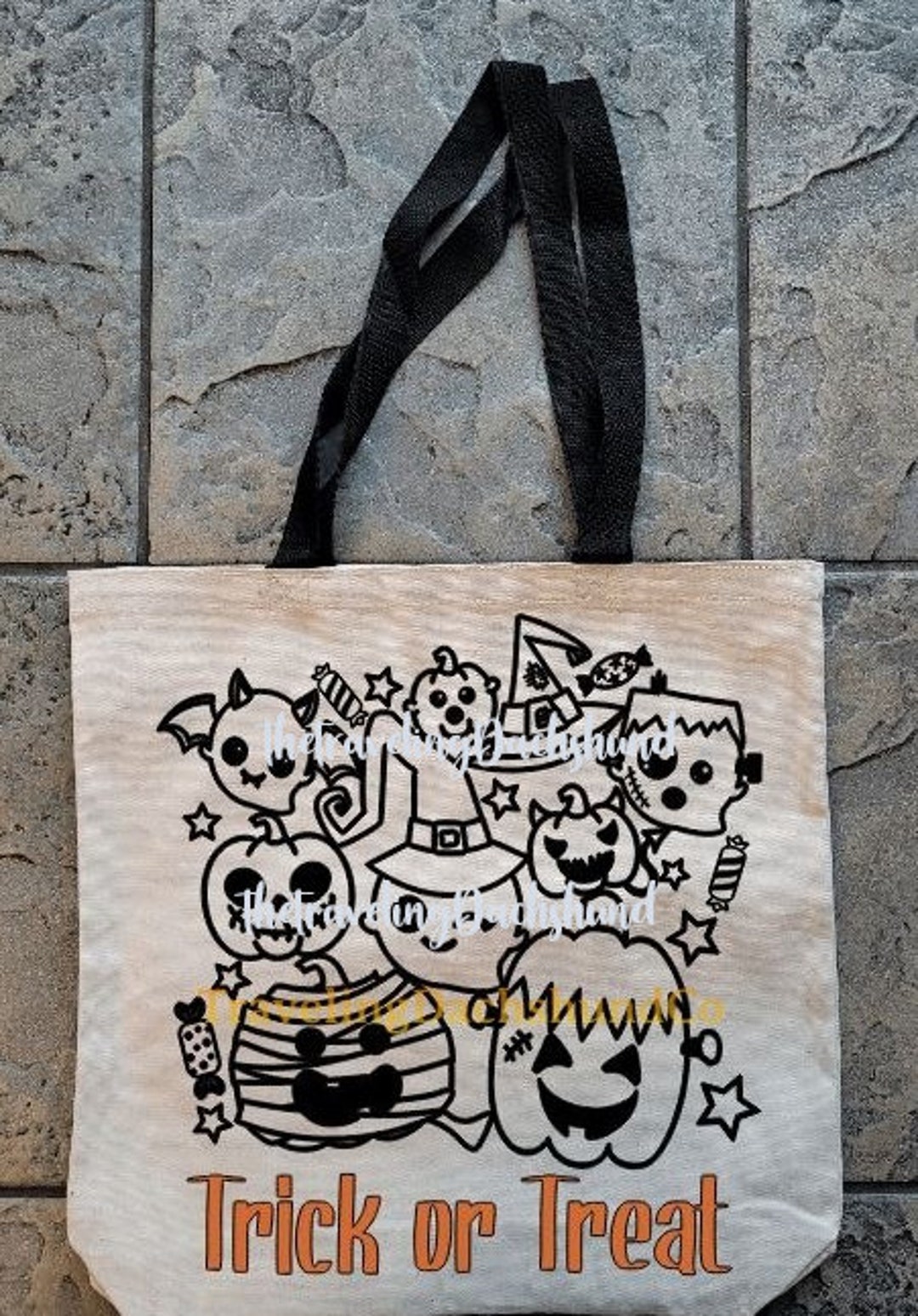Personalized Color Your Own Halloween Bag, Custom Trick or Treat Bag ...