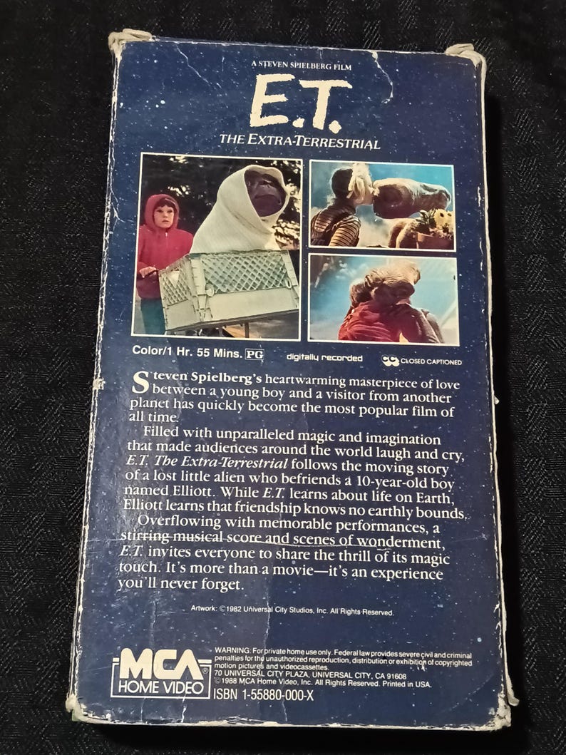 E.T. (VHS Movie) - Etsy