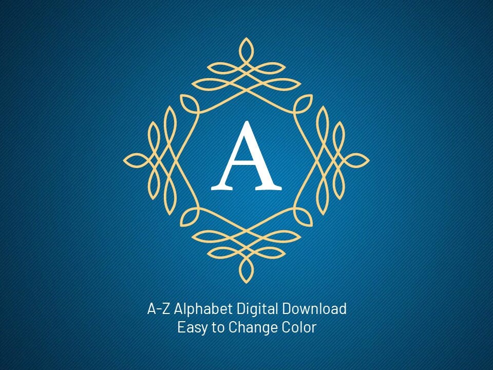 Monograma inicial svg / Alfabeto vintage svg / Letras elegantes svg ...