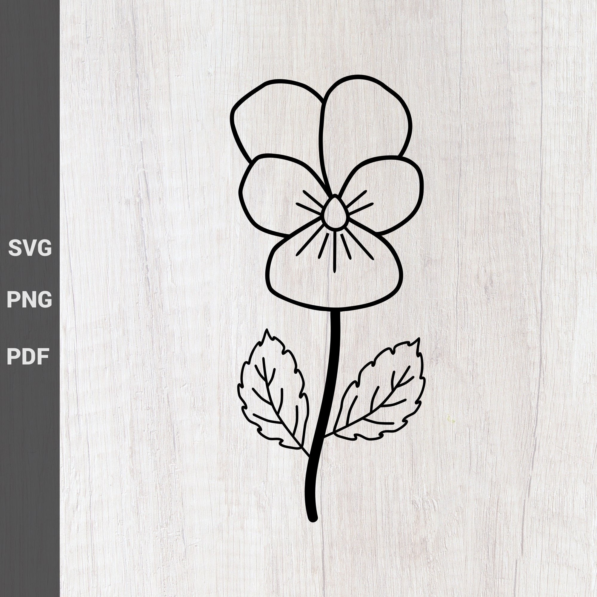 Pansy Outline Clipart