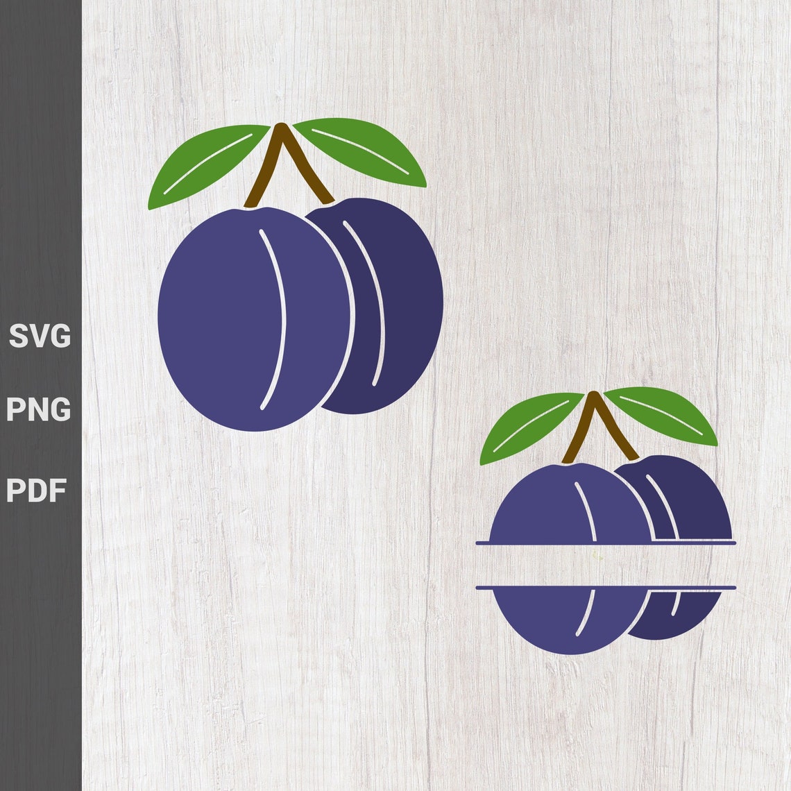 Plum SVG Split Monogram Frame Name for Jam Label Recipe - Etsy