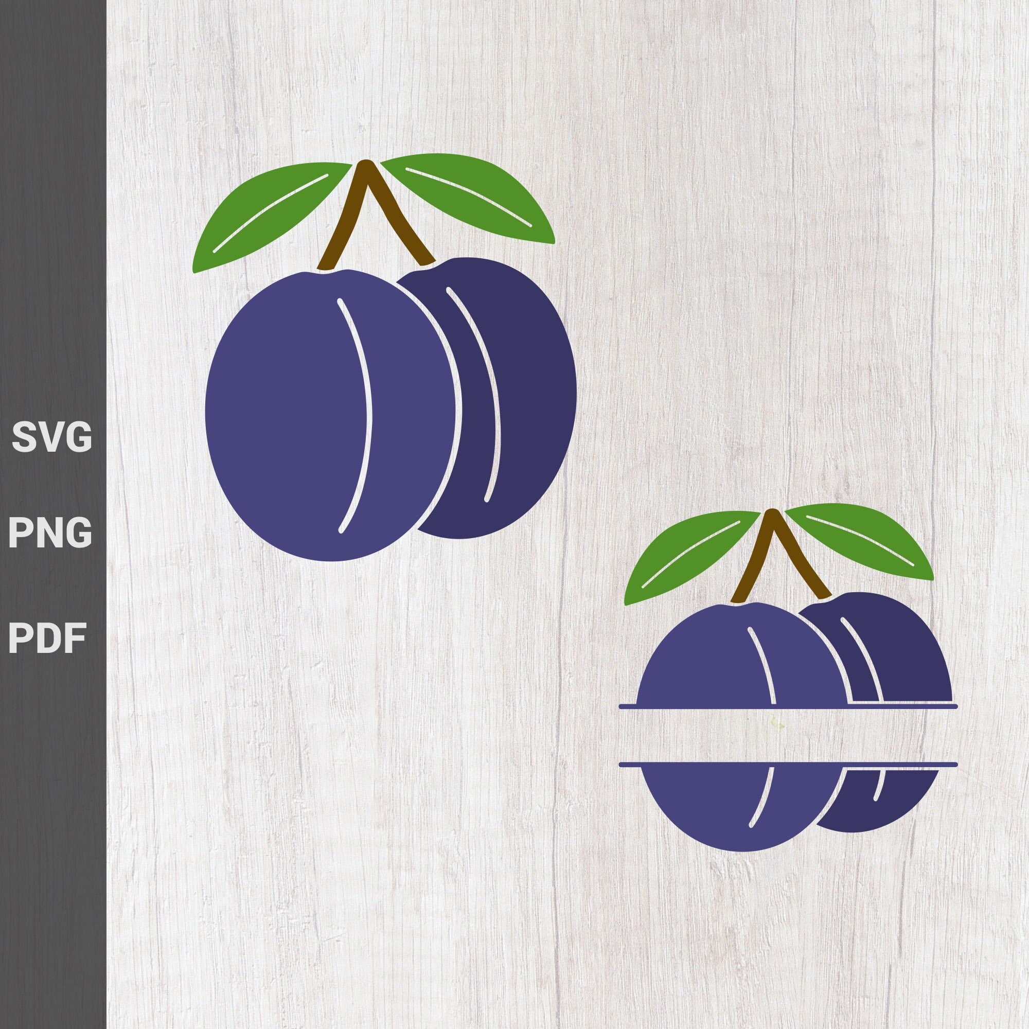 Plum SVG Split Monogram Frame Name for Jam Label Recipe - Etsy