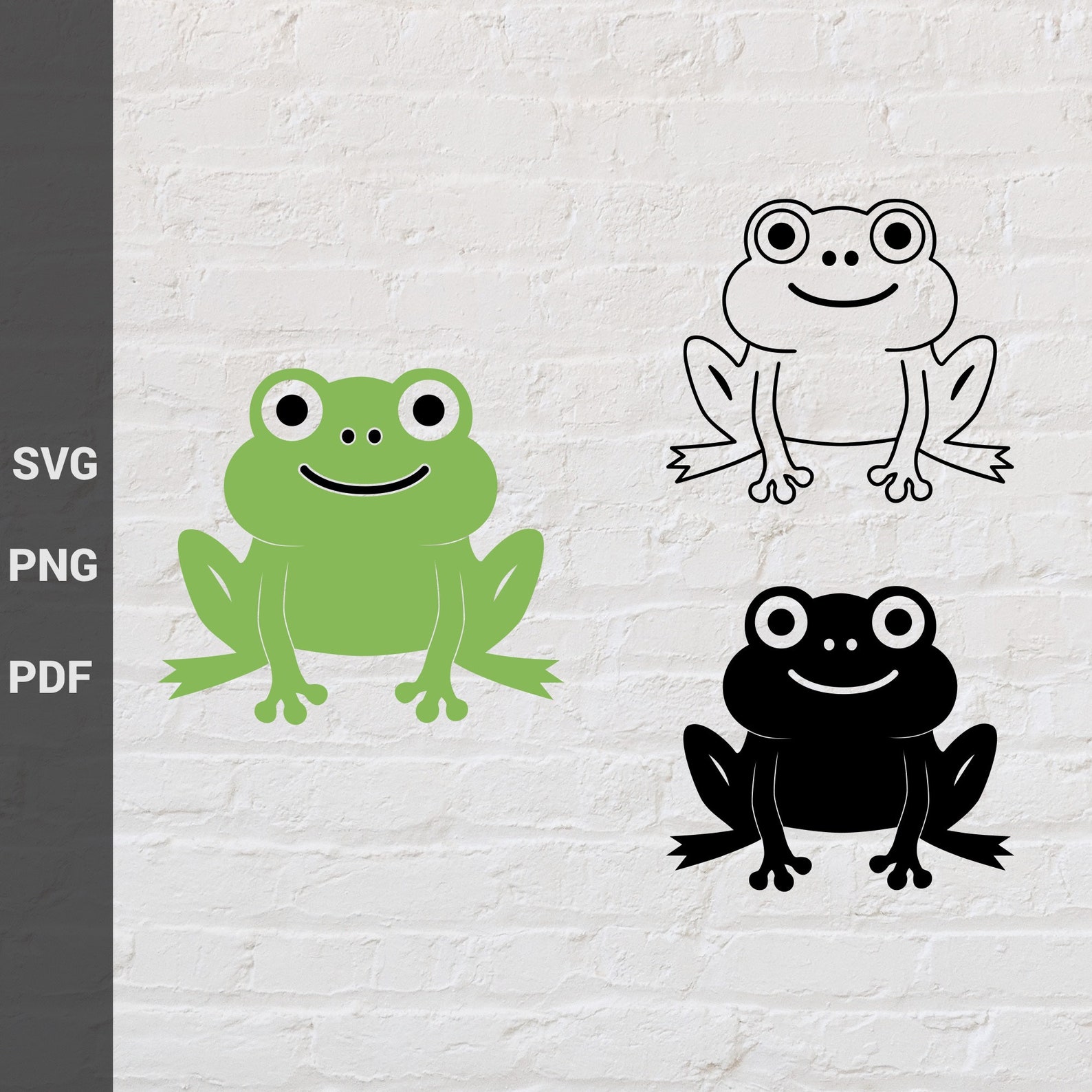 Cute Frog SVG, Froggie Silhouette PNG Clipart, Toad Animal Outline for ...