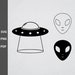 Alien SVG & Outline UFO Png Clipart Silhouette Cut File for - Etsy