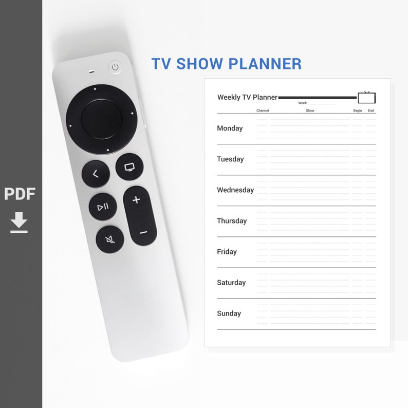 Printable Weekly TV Show Tracker Digital Planner to Organize - Etsy