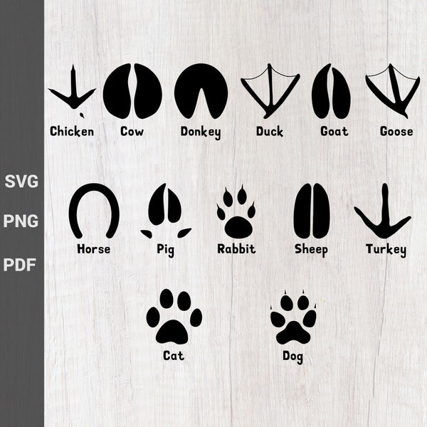 Animal Tracks Svg - Etsy