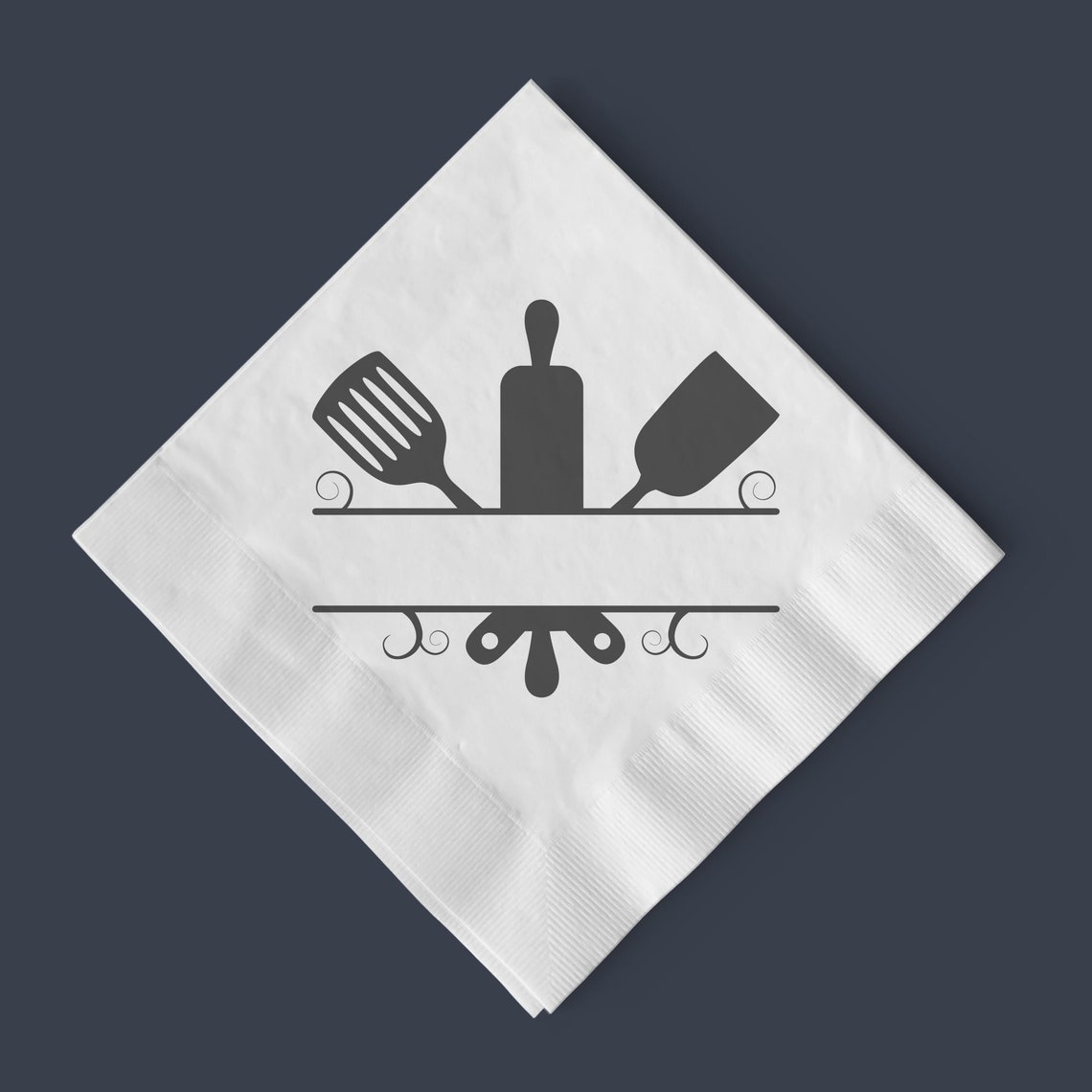 Baking Monogram SVG Flourish Kitchen Utensils Split Frame - Etsy