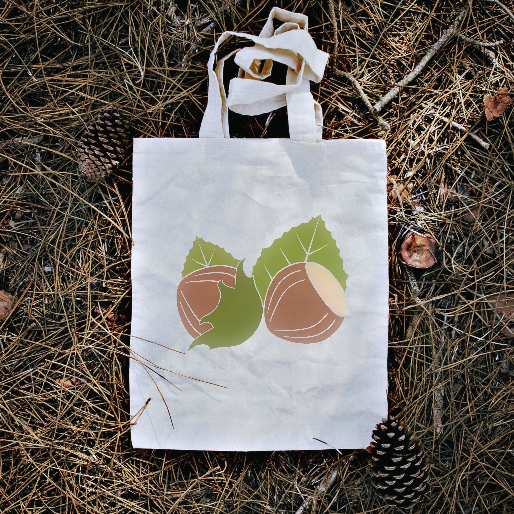 Hazelnut SVG, Hazelnuts With Green Leafs Split Monogram Frame Name for ...