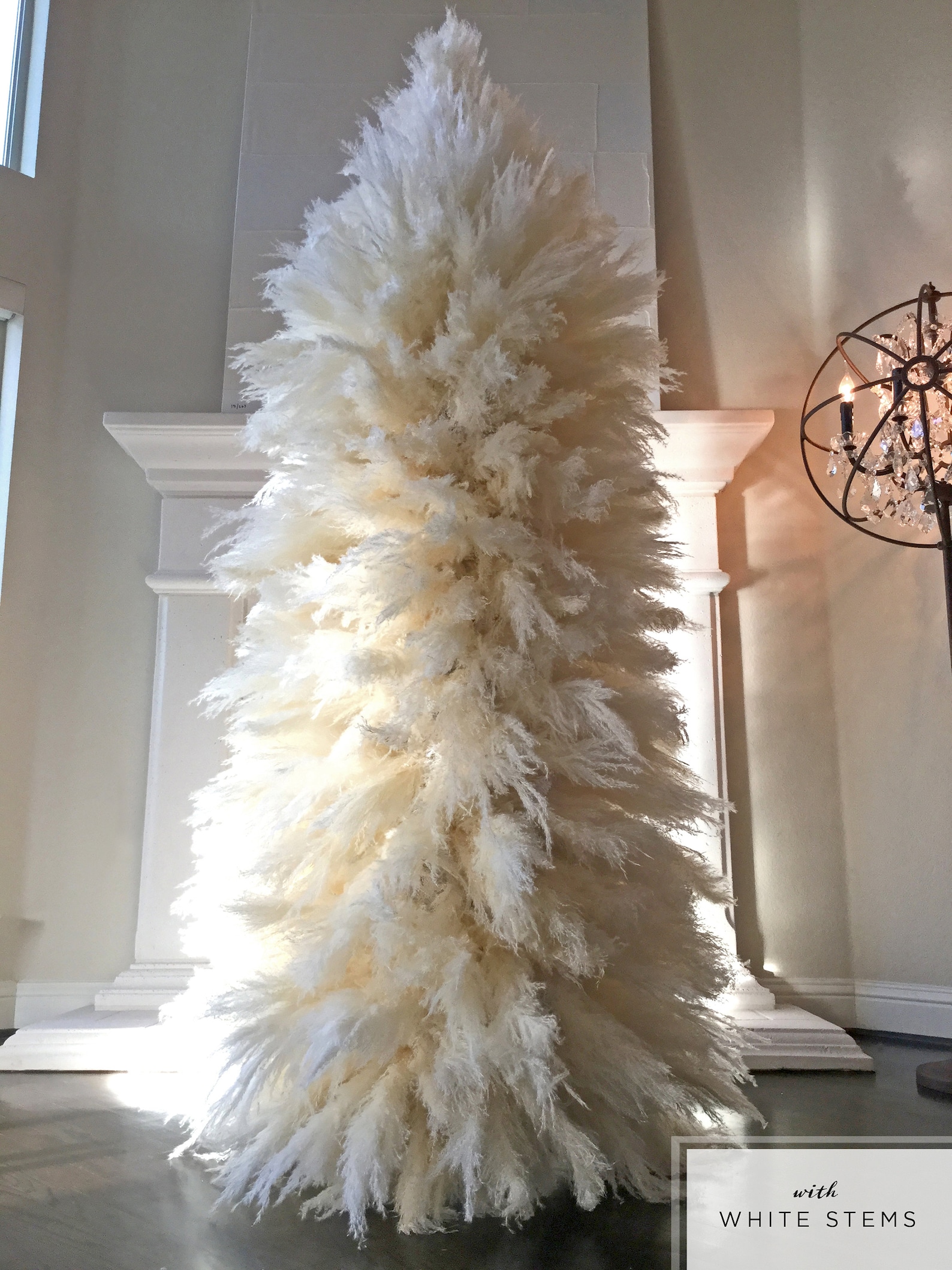 8ft Pampas Christmas Tree - Cream or White - Sturdy Metal Frame and ...