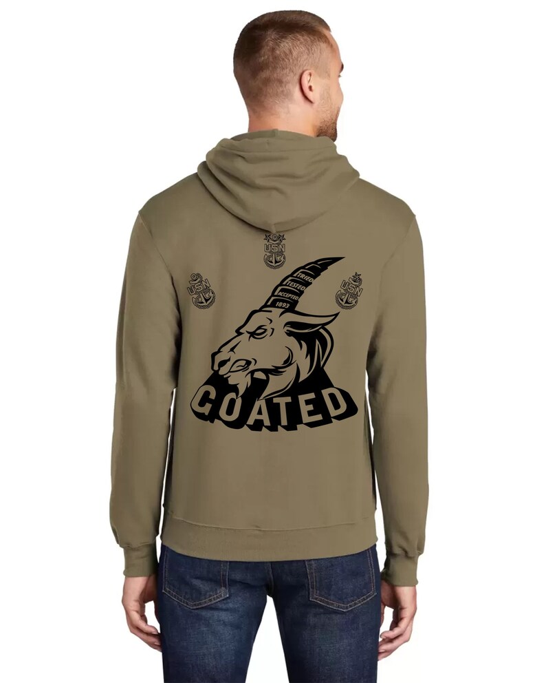 U.S Navy Chief “goated” Coyote Brown Hoodie - Etsy