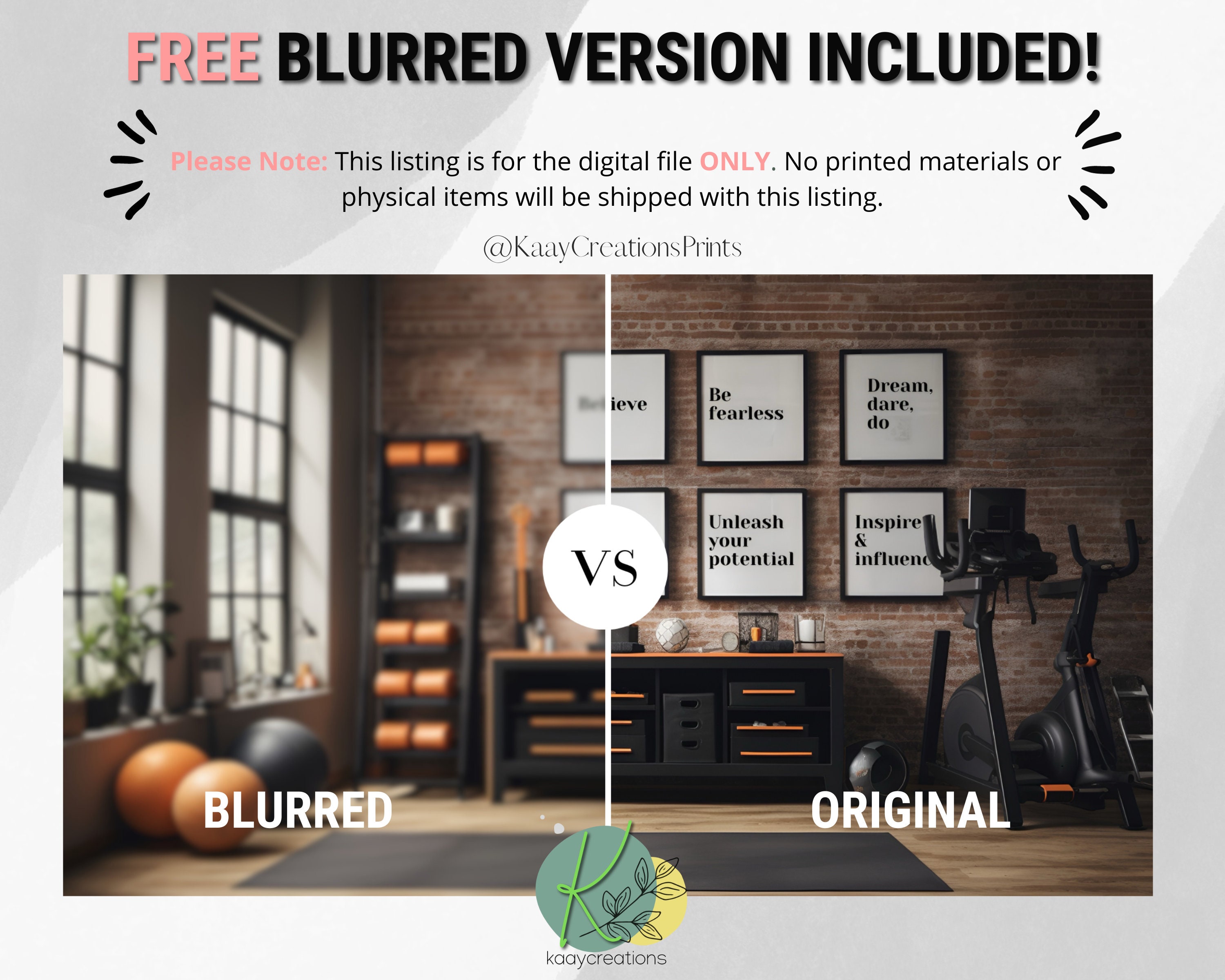 Zoom Backgrounds, Digital Gym Backdrops, Instant Download for Fitness ...