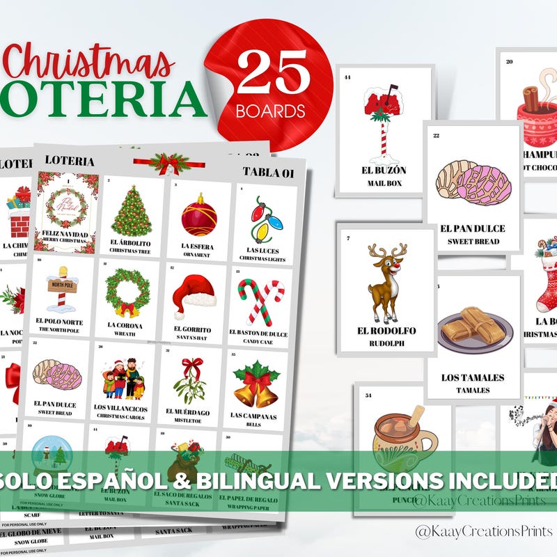 Printable Christmas Loteria - Etsy