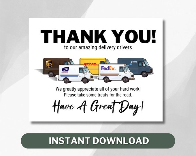 Summer Sun Delivery Driver Drink Snack Sign, PRINT TODAY, Printable ...