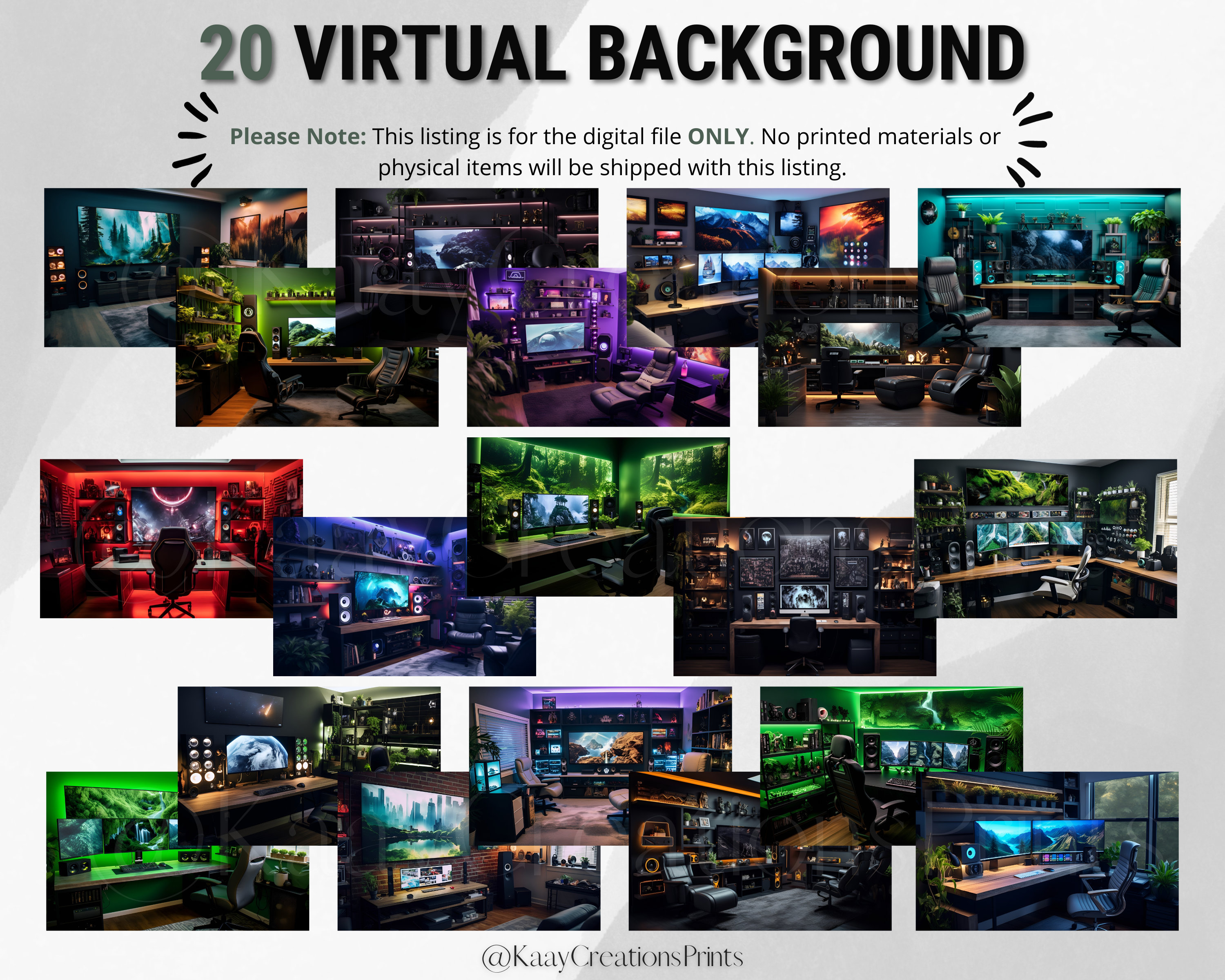Zoom Backgrounds, Virtual Backdrop, Digital Backdrops for Content ...