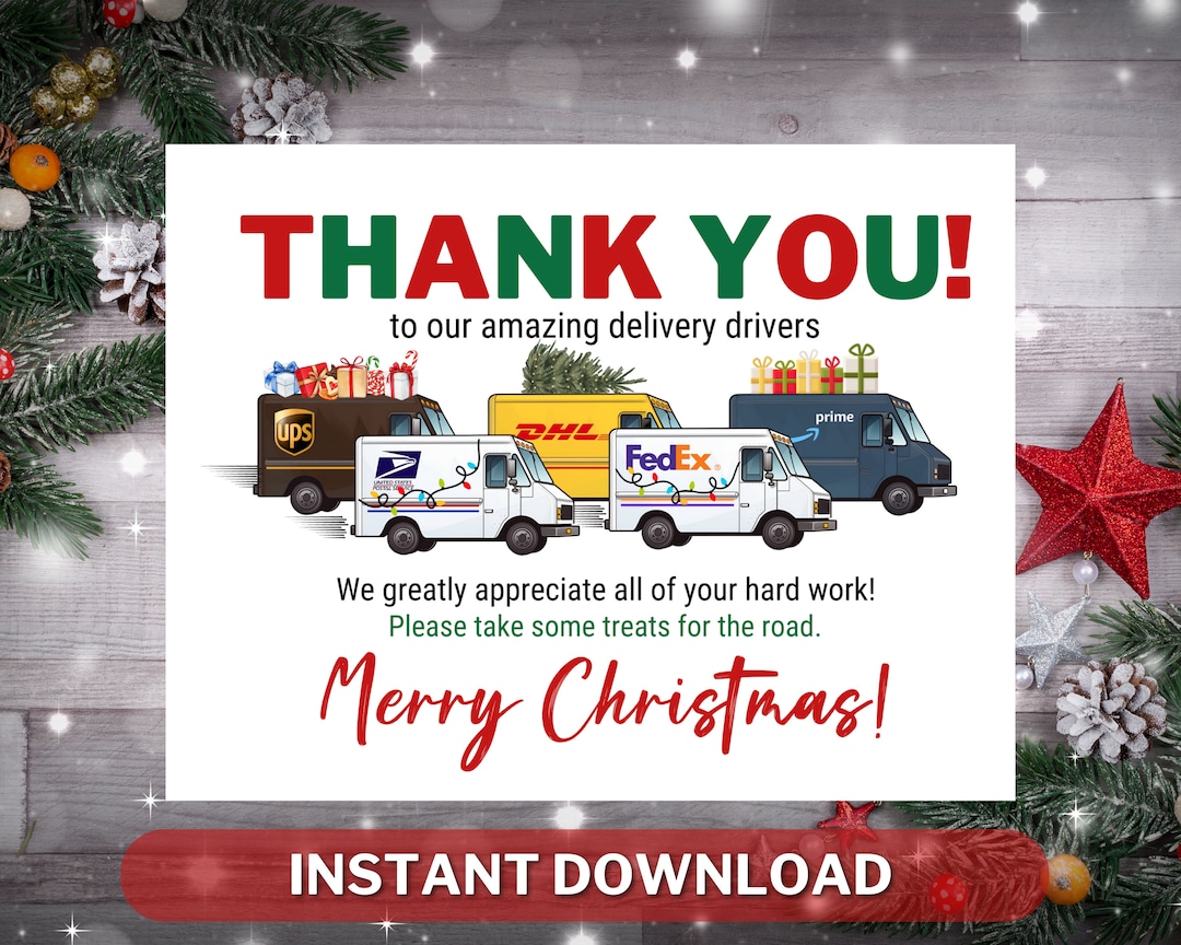 Delivery Driver Thank You Sign, Delivery Driver Snack Sign, Delivery ...