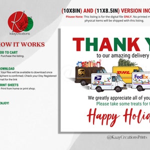 Delivery Driver Thank You Sign, Delivery Driver Snack Sign, Delivery ...