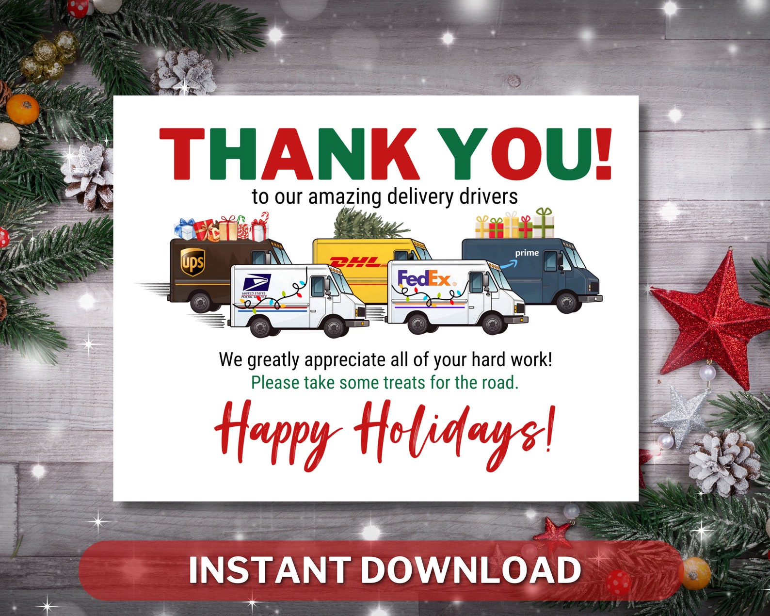 Delivery Driver Thank You Sign, Delivery Driver Snack Sign, Delivery ...