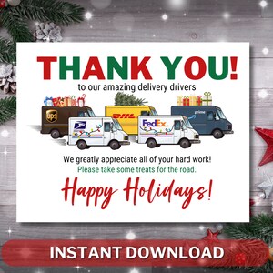 Delivery Driver Thank You Sign, Delivery Driver Snack Sign, Delivery ...