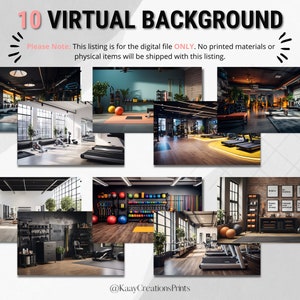 Zoom Backgrounds, Digital Gym Backdrops, Instant Download for Fitness ...