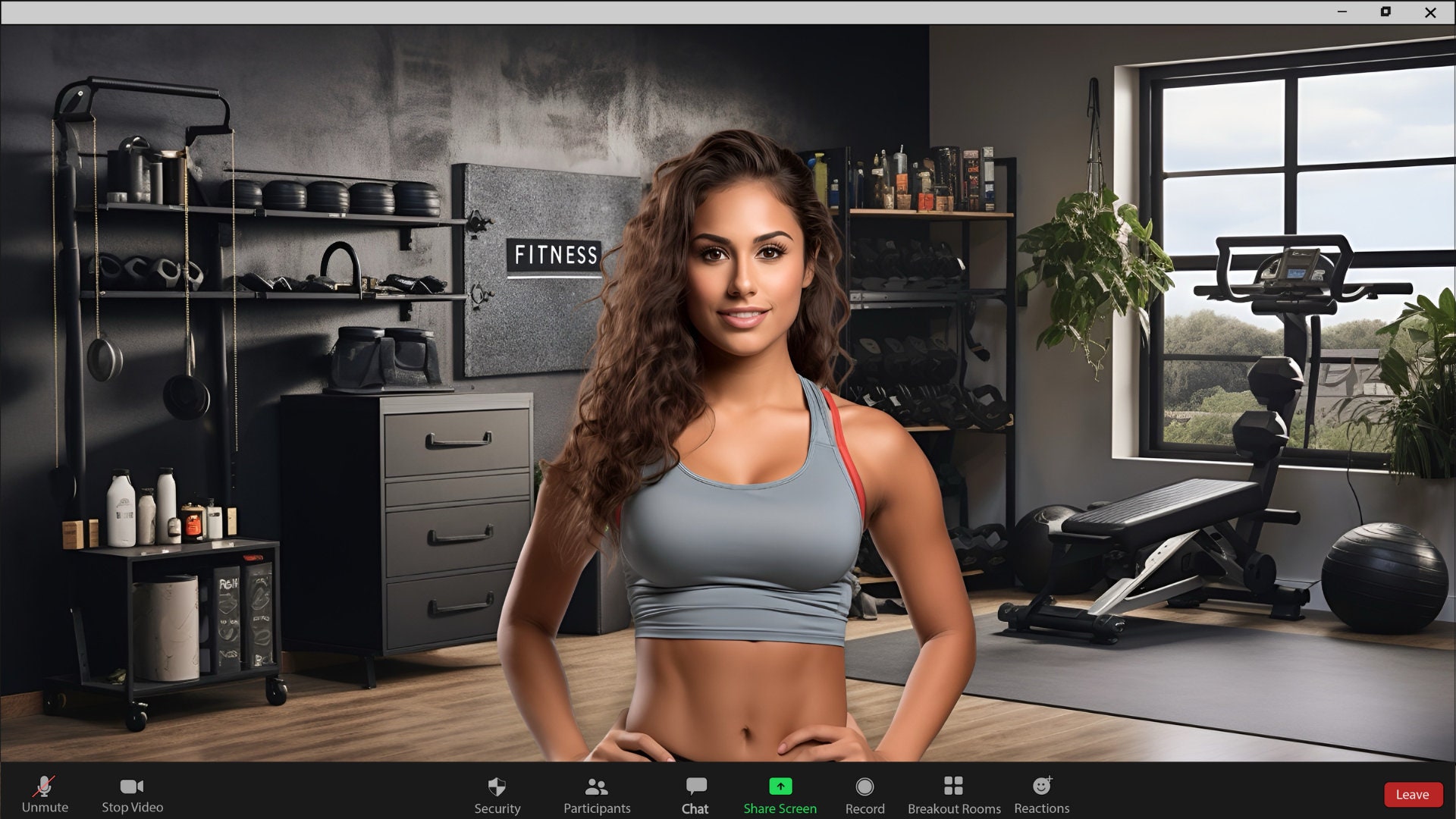 Zoom Backgrounds, Digital Gym Backdrops, Instant Download for Fitness ...