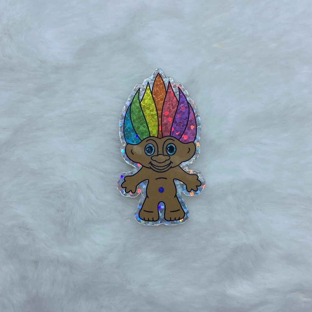 Mini Glitter Troll Sticker - Etsy