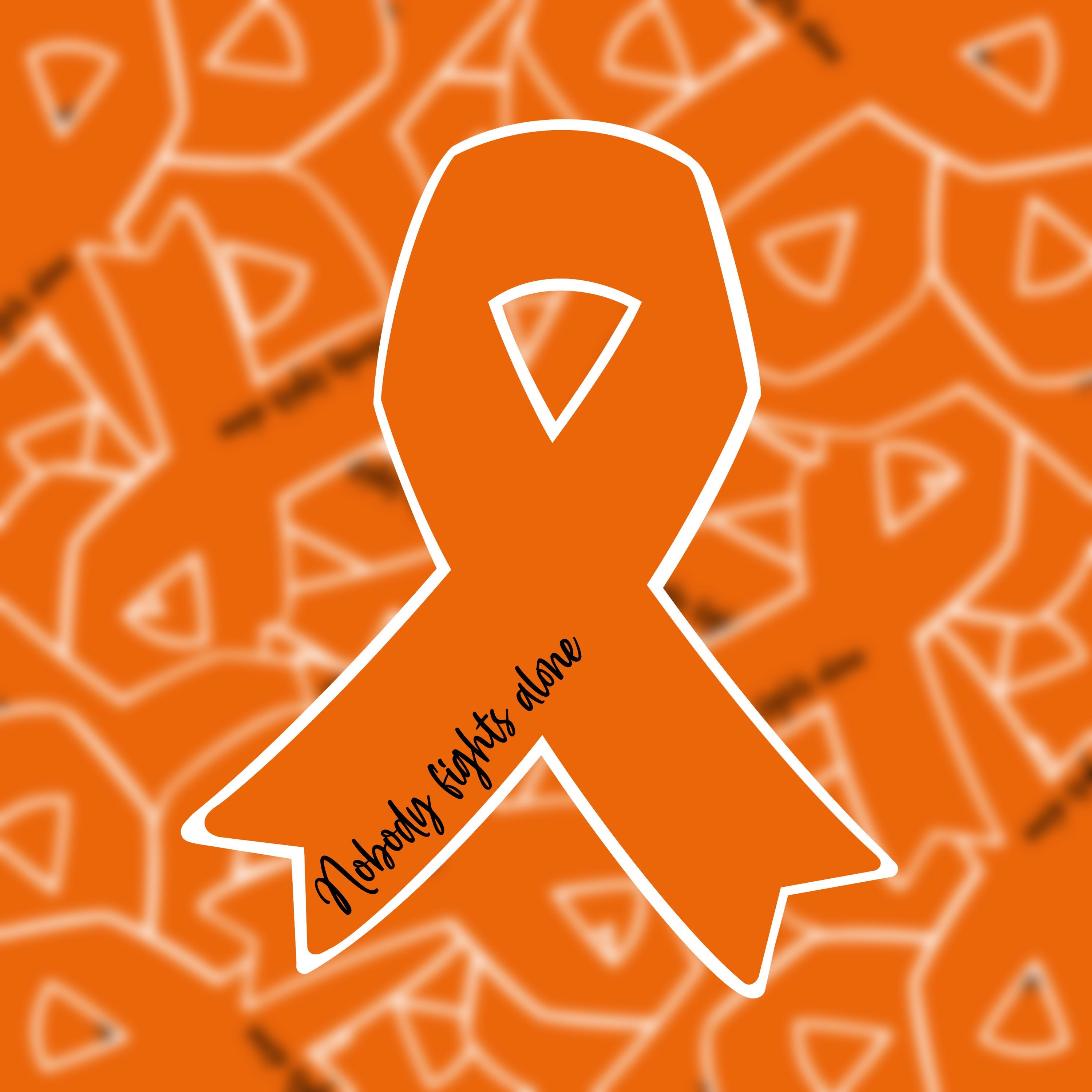 Orange Cancer Ribbon Sticker | Leukemia Ribbon Sticker | Kidney Cancer ...