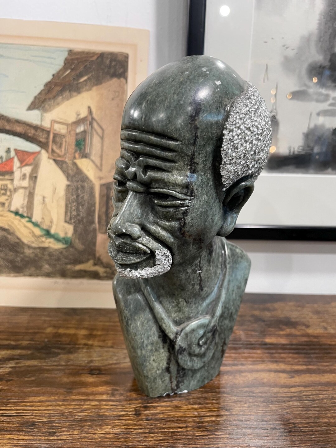 Solid Stone Hand Carved African Shona Style Head Bust - Etsy