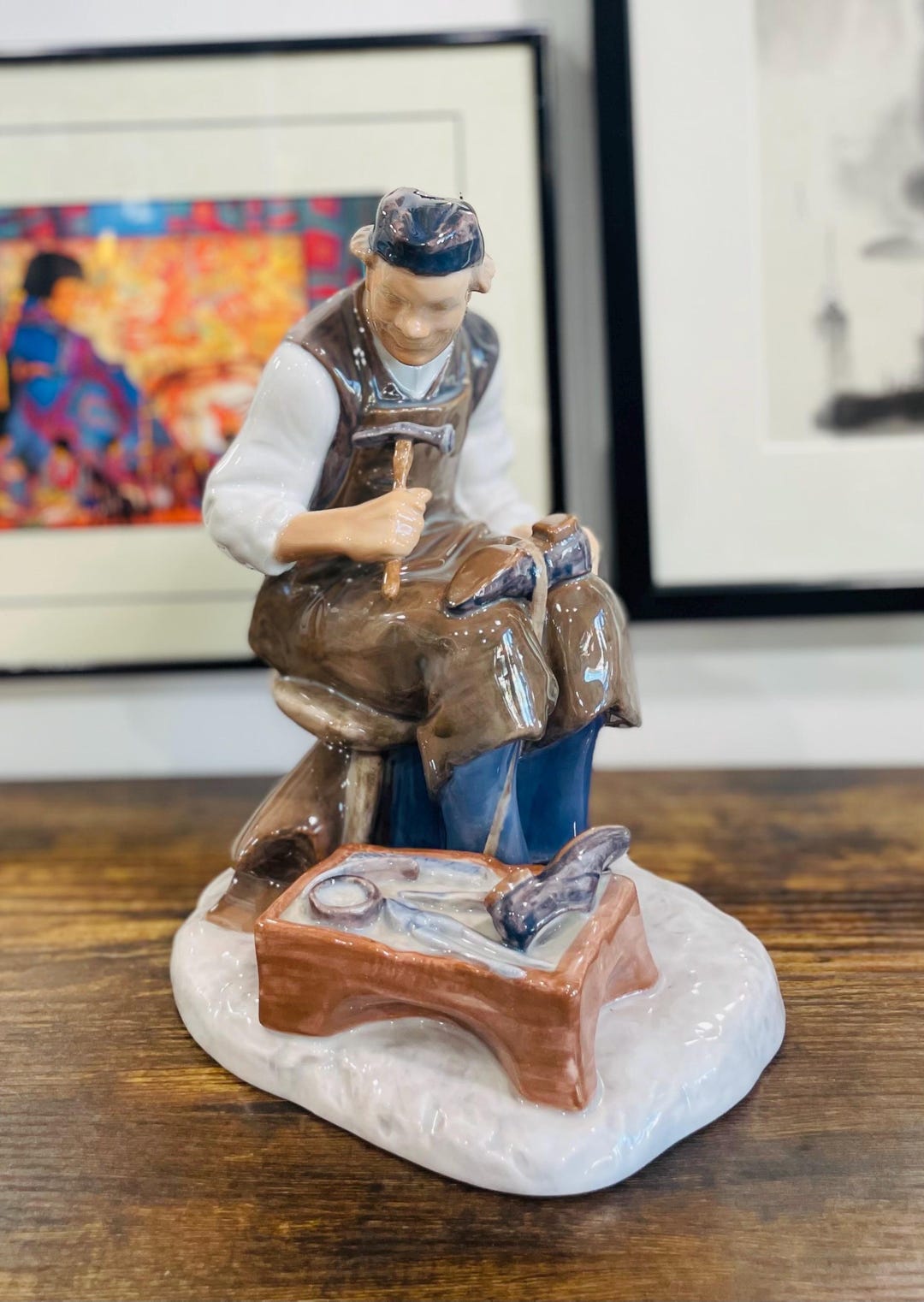 Bing and Grondahl Vintage Denmark Porcelain Figurine Shoemaker Hand ...