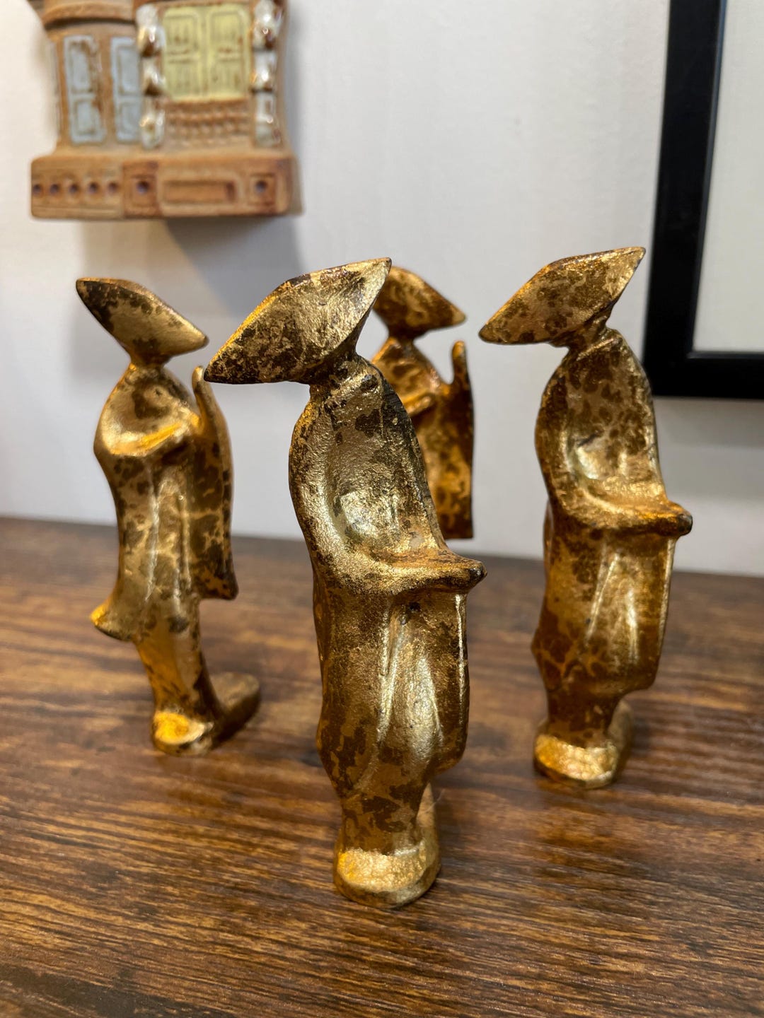 Set of 2 Japanese Dancing Geisha Cast Iron Figurines Gold - Etsy