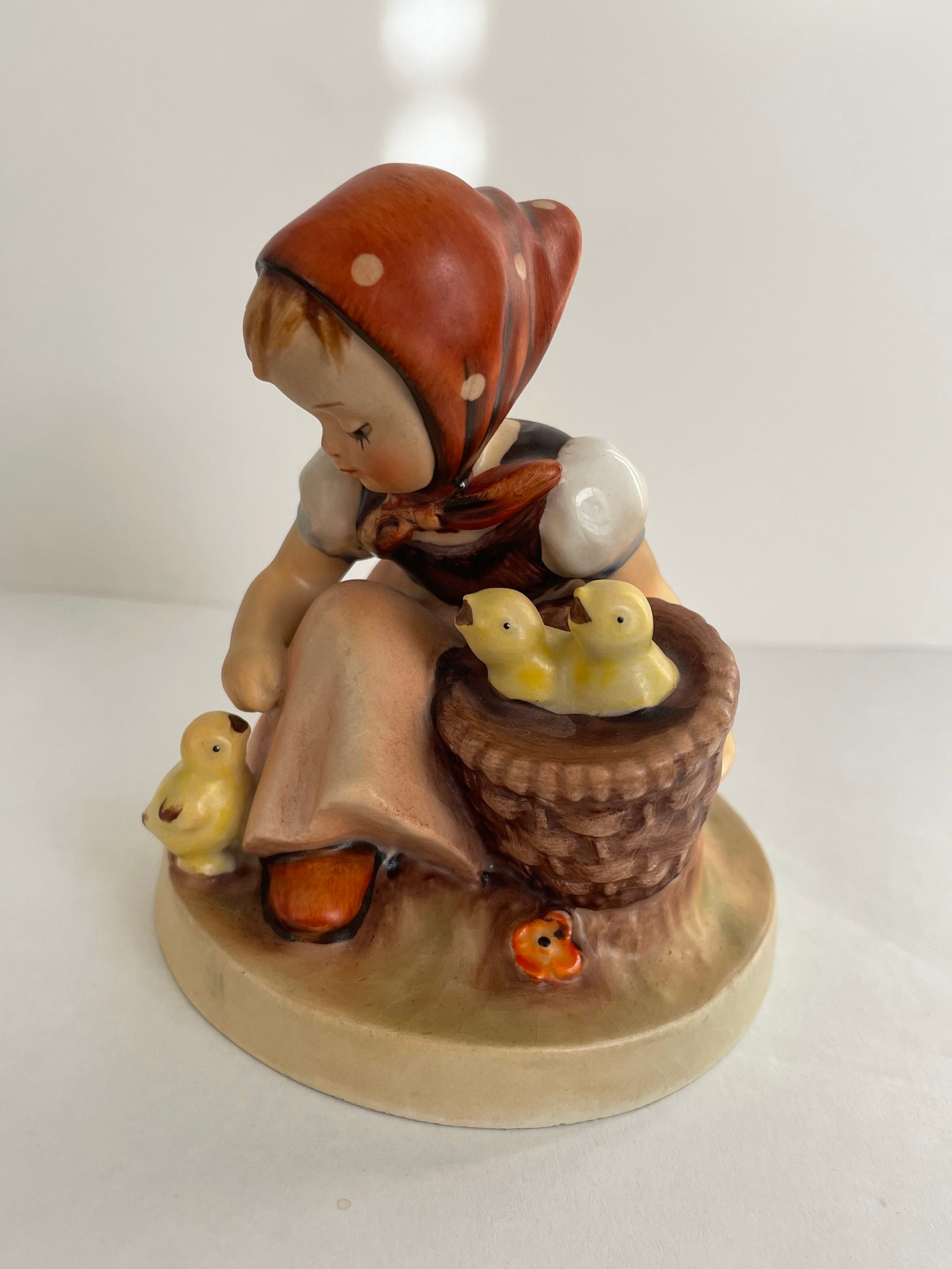 Vintage Goebel Hummel Figurine chick Girl Girl With Baby Chicks West ...