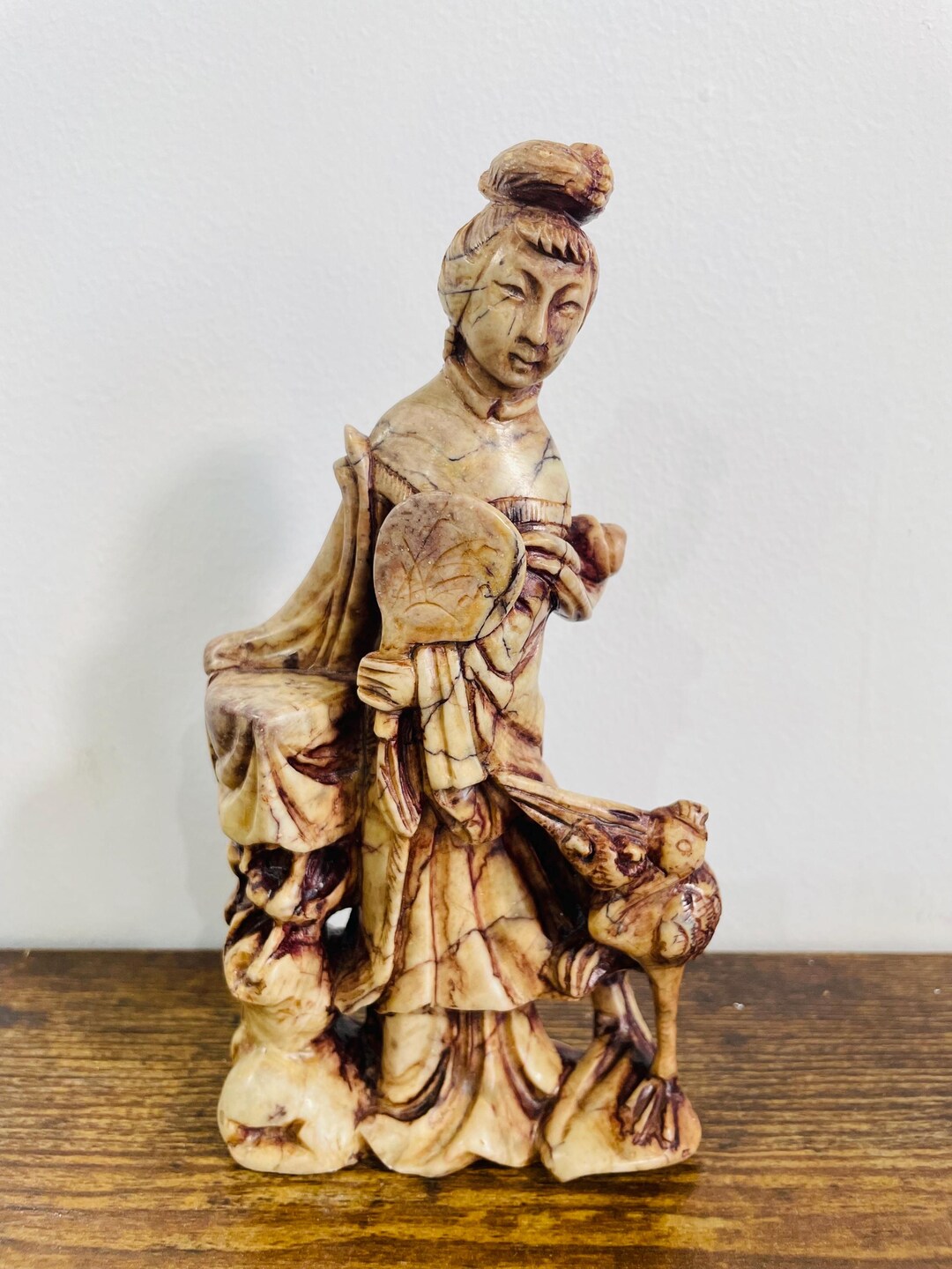 Antique Chinese Hand Carved Stone Asian Woman Statue Figure - Etsy