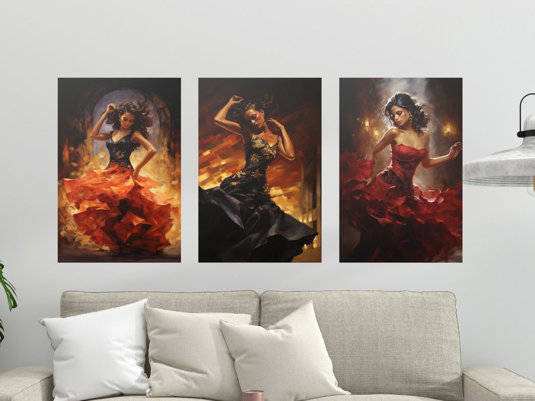 Latina Salsa Dancers Wall Art Satin Posters 210gsm Home Decor Hispanic ...