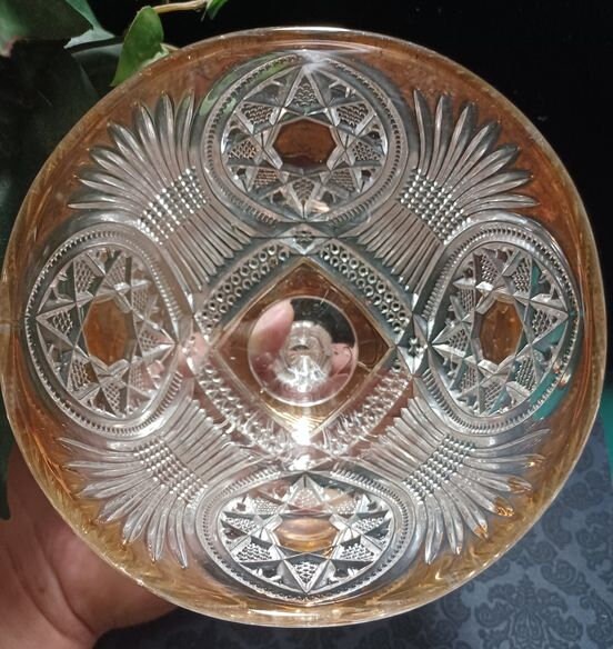 Antique EAPG Dome Butter Dish With Golden Accent - Etsy