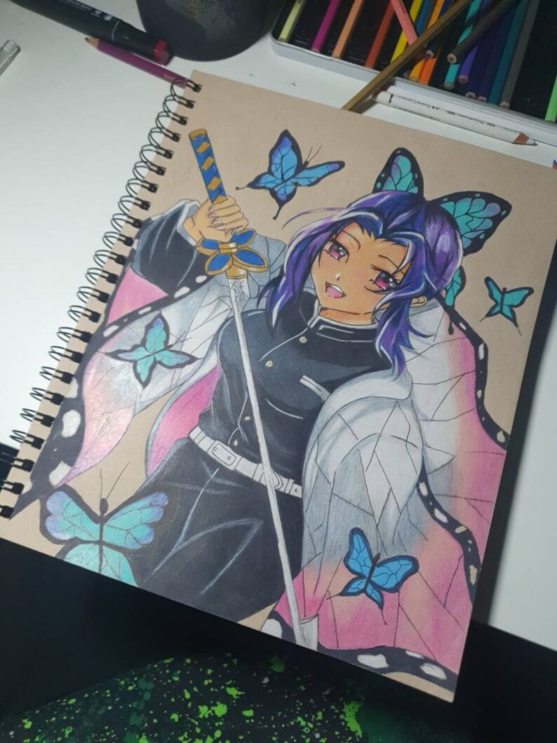 Buy Shinobu Drawing demon Slayer Online in India - Etsy