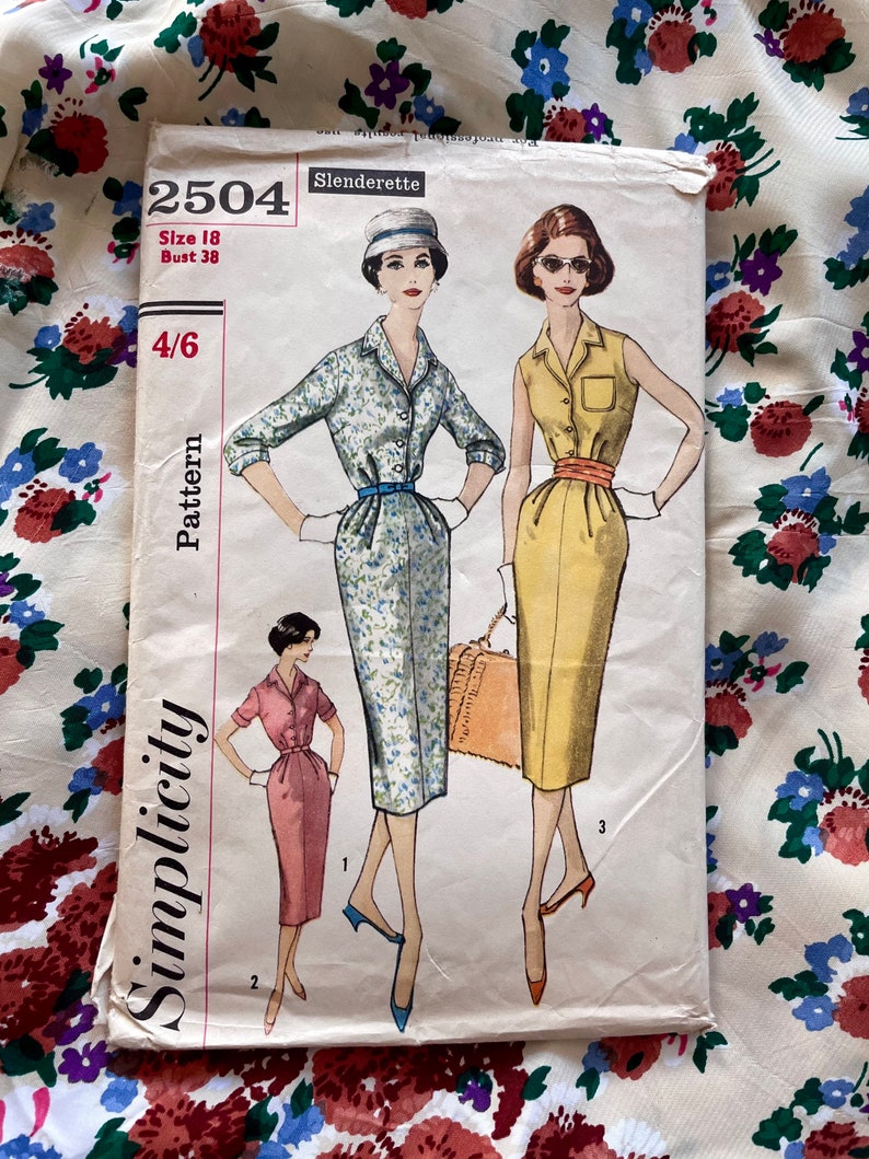Vintage 1958 Simplicity Sewing Pattern 2504 Bust 38 - Etsy