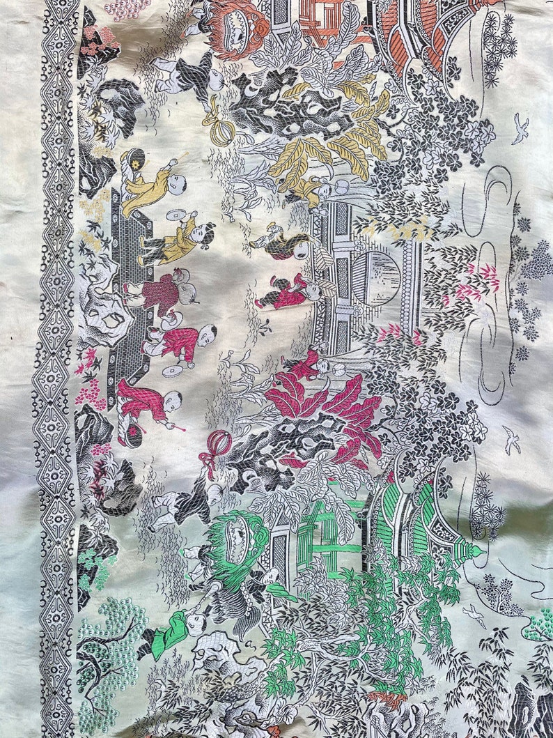 Vintage Oriental Silk Brocade Huge Dining Tablecloth - Etsy