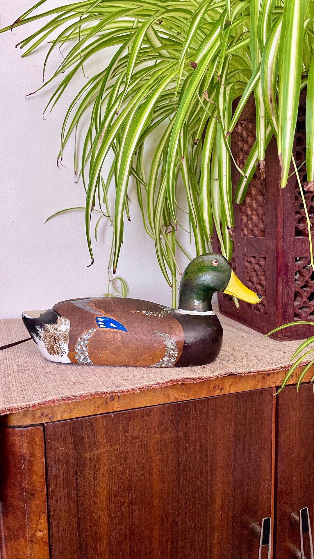 Vintage Wooden Duck Decoy Telephone Telemania Hand Painted - Etsy