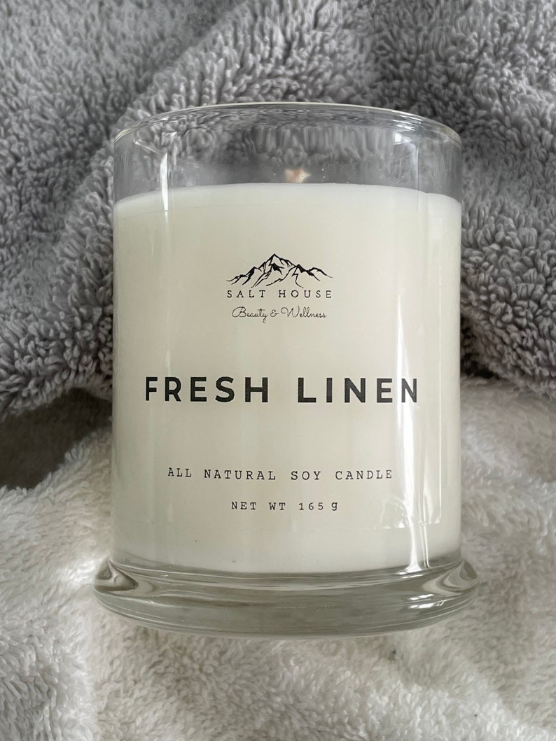 Fresh Linen Candle | Fresh, Clean Scent | 100% Soy Wax Candle | Vegan ...
