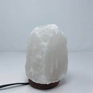 Natural Himalayan Salt White Lamp | Desk/livingroom/bedroom Lamp With ...
